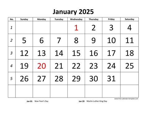 Free Printable Calendar Templates 2025 Calendar Printable