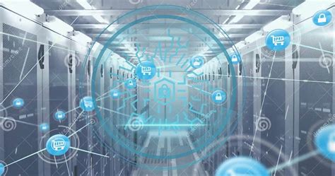 Image Of Cyber Security Text Connections With Shopping Trolley Icons