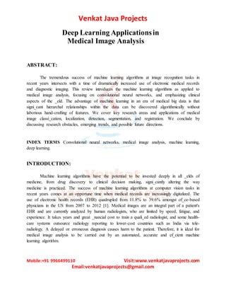Deep Learning Applications In Medical Image Analysis Brain Tumor DOCX