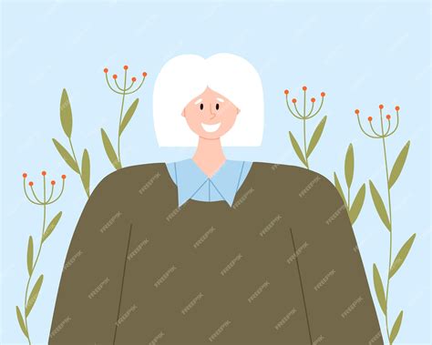 Premium Vector Portrait Of An Albino Womn Vector Illustration Of A Woman With Albinism