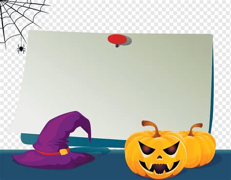 할로윈 판지 깃발 호박 마녀 모자 Png Pngwing