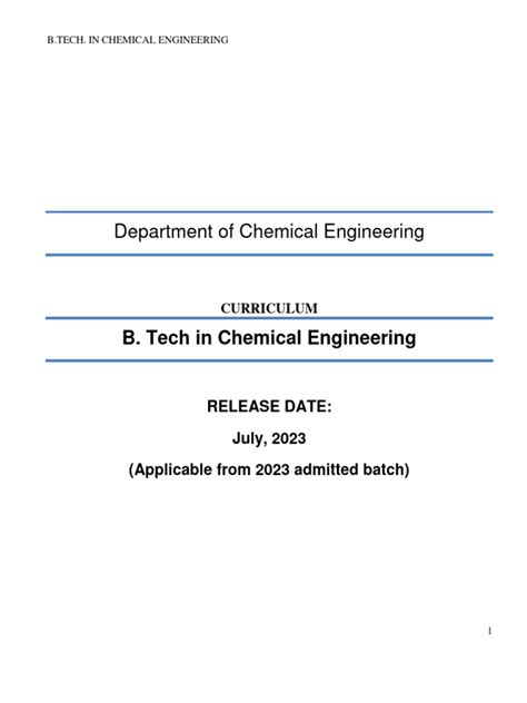 Btech Che Curriculum Syllabus Che 1st Year Pdf Bipolar Junction Transistor Field Effect