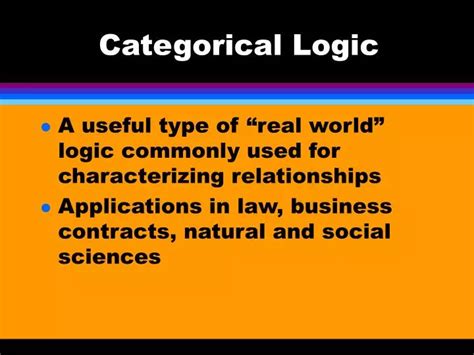 PPT Categorical Logic PowerPoint Presentation Free Download ID 3215789