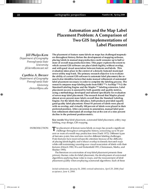 pdf automation and the map label placement problem a comparison of two gis implementations of