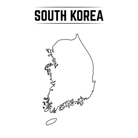 South Korea Map Outline Sketch Coloring Page