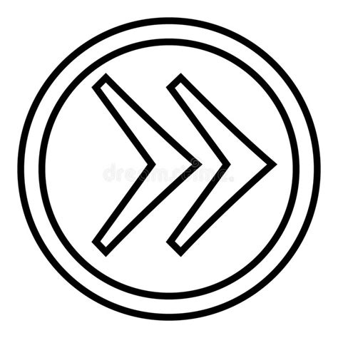 Right Arrow In The Circle Vector Linear Illustration Vector Icon Line
