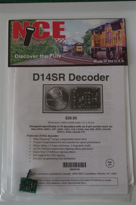 Nce D 14sr Ho Decoder 6 Function Hobbies R Fun