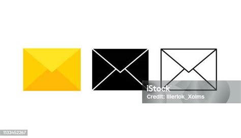 닫힌 된 편지의 그림이 있는 봉투 아이콘의 집합입니다 봉투에 동봉 된 종이 문서 서신 또는 사무 서류 배달 벡터 일러스트입니다 공란에 대한 스톡 벡터 아트 및 기타 이미지