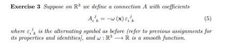 solved exercise 3 suppose on r3 we define a connection a
