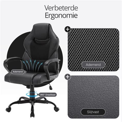 Meisterhome Ergonomische Bureaustoel Executive Stoel Metalen