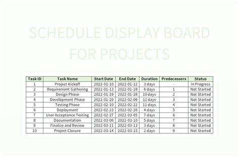 Free Execution Schedule Templates For Google Sheets And Microsoft Excel