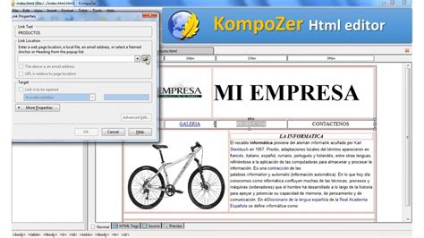 Kompozer Html Editor Como Crear Los Hipervínculos Kompozer Link Youtube