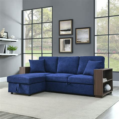 Small Navy Blue Sectional Sofa Baci Living Room