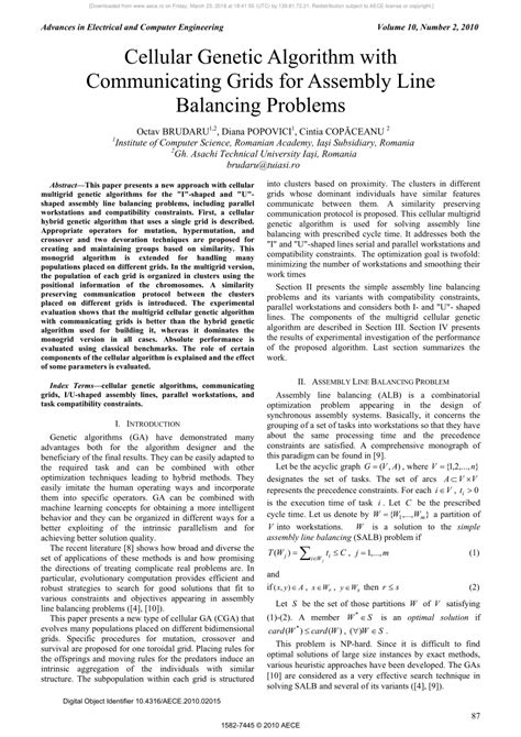 pdf cellular genetic algorithm with communicating grids for assembly line balancing problems