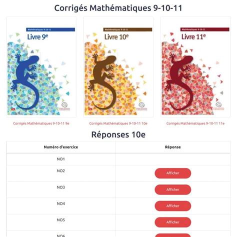 Corrigés Mathématiques 9 10 11 10e Swissmath