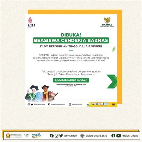 Beasiswa Cendekia Baznaz Departemen Biologi Fmipa Unpad