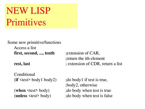 first lecture on introductory lisp ppt download