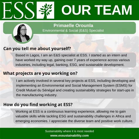 𝗠𝗲𝗲𝘁 𝘁𝗵𝗲 𝗘𝗦𝗦 𝗧𝗲𝗮𝗺 Ess Environmental And Social Sustainability
