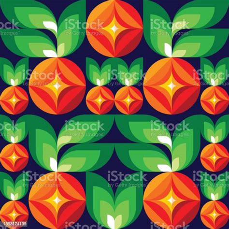 프리츠 정원 배경 디자인 추상 기하학적 벡터 원활한 패턴 녹색 자연 그래픽 배너 유기농 식품 개념 벽지 장식 장식 모자이크