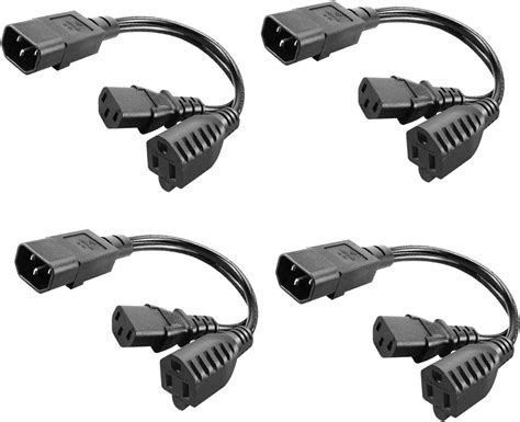 Iec 320 C14 To C13 5 15r Y Splitter Power Cord C14 To C13 And Nema 5 15r Splitter