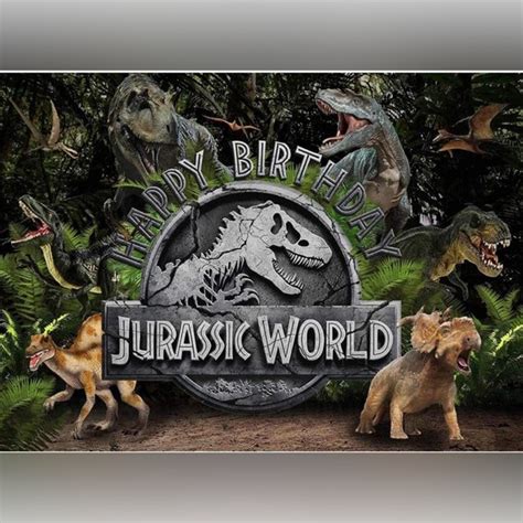 Wall Decor 38 X 58jurassic Park Happy Birthday Wall Tapestry 10