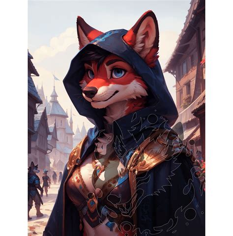 Anthro Fox Girl Image Digital Download Hd Image Unique Original Fantasy
