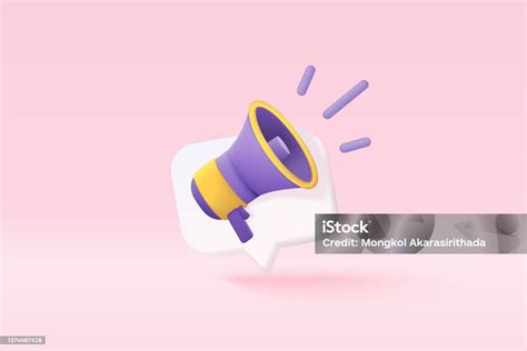 3d 메가폰 스피커 또는 라우드 스피커 불혼 발표 프로모션 마이크 모형과 메가 폰 라우드 하이머 경고 및 고립 된 배경에 대한 발표스피커폰 3d 벡터 3차원 형태에 대한