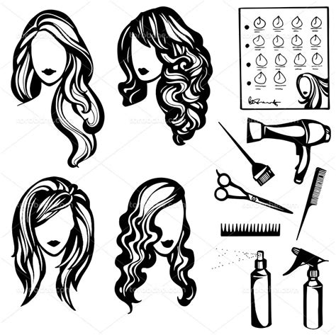 وکتور مدل مو زنانه گرافیک با طعم تربچه