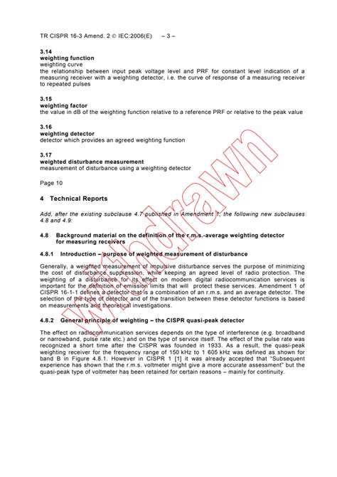 CISPR TR AMD Amendment Specification For Radio Disturbance And Immunity