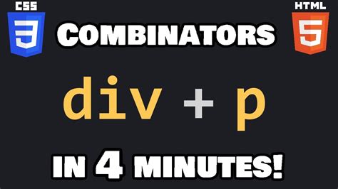 Learn Css Combinators In 4 Minutes Youtube