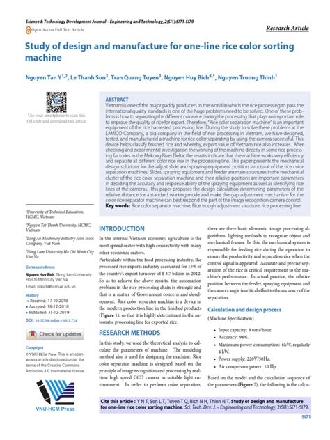 Rice Color Sorting Calculator 1 Pdf Ho Chi Minh City Machines