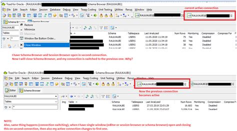 Toad Switching Connections And Windows For Certain Action Toad For Oracle And Devops Toolkit
