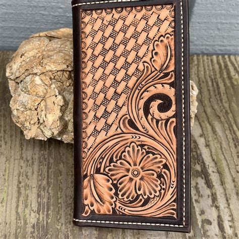 Hand Tooled Leather Wallet Etsy