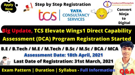 tcs elevate wings1 direct capability assessment program 2021 april