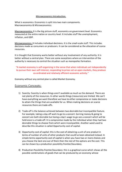 Microeconomics Introduction What Is Economics Economics Is Split Into Two Main Components
