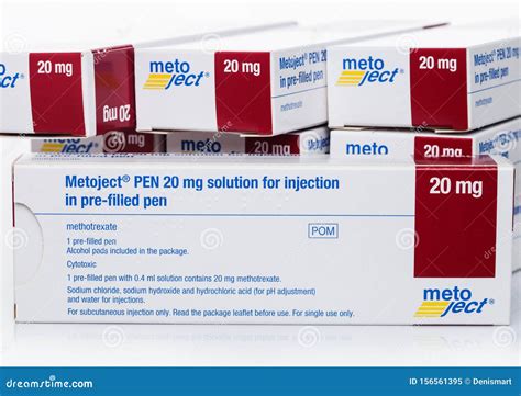London Uk August 18 2019 Pack Of Metoject 20mg Solution For Injection In Pre Filled Pen On