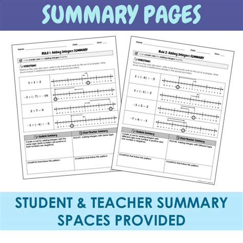 Inquiry Lesson Discovering Integer Addition Rules With Number Lines 7