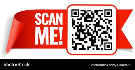 Scan Me Icon With Red Ribbon Royalty Free Vector Image