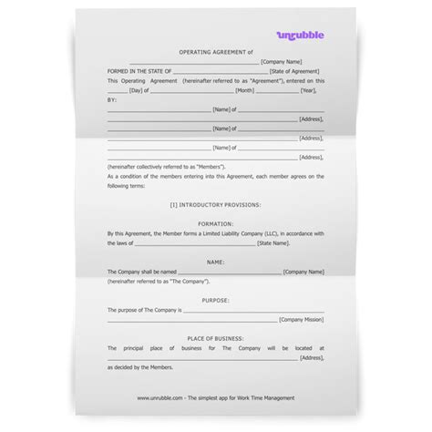 Corporate Operating Agreement Template