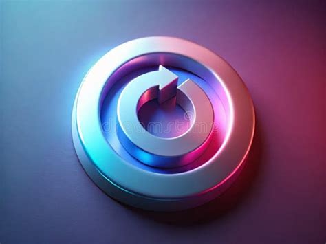 Dynamic 3d Reload Button A Circular Refresh Symbol For Modern Digital Interfaces Adding A