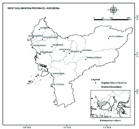 Spatial Distribution Of The Regencies In West Kalimantan Province Download Scientific Diagram