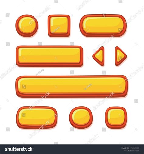 Casual Game Ui Kit Buttons Set Stock Vector Royalty Free 2256521717