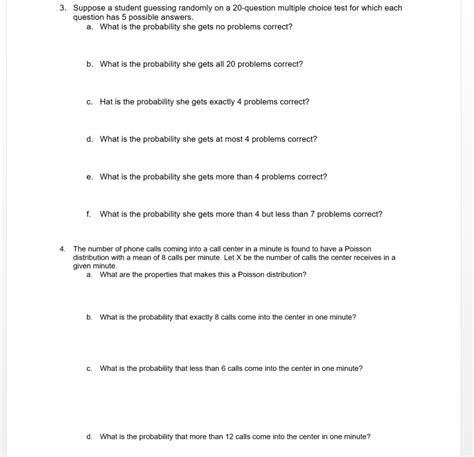 Solved 3 Suppose A Babe Guessing Randomly On A 20 Chegg Com