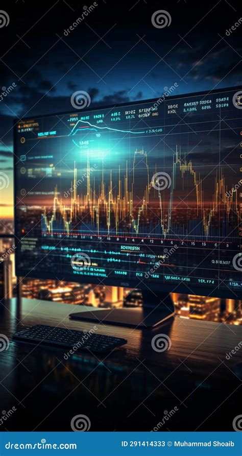 Visual Representation Of Financial Data Showcased On Screen Graph Illuminating Economic Metrics