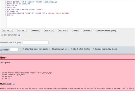 Mysql How To Make The Trigger Which Controller The Insert By Checking Condition Inside Json
