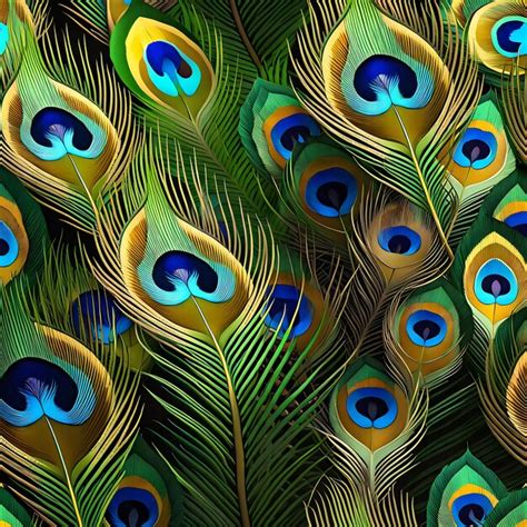 Peacock Tail Feathers In Full Bloom On White Premium Ai Generated Image
