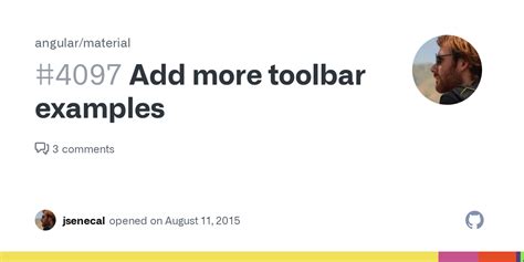 Add More Toolbar Examples Issue Angular Material Github