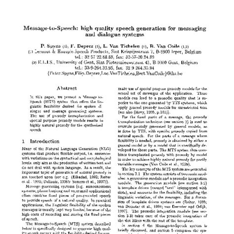 Message To Speech High Quality Speech Generation For Messaging And