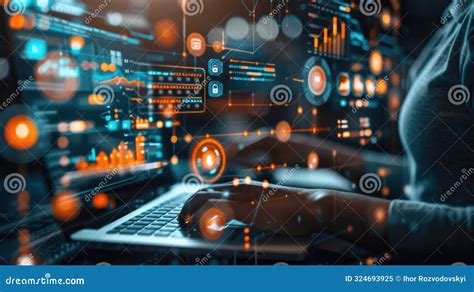 Data Science Ai And Cloud Data Concept Computer Programmer Stock Image Image Of Digital