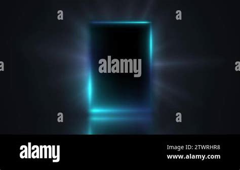Animation Of Flickering Neon Light From The Door Of A Dark Room Abstract Mystical Glowing Exit